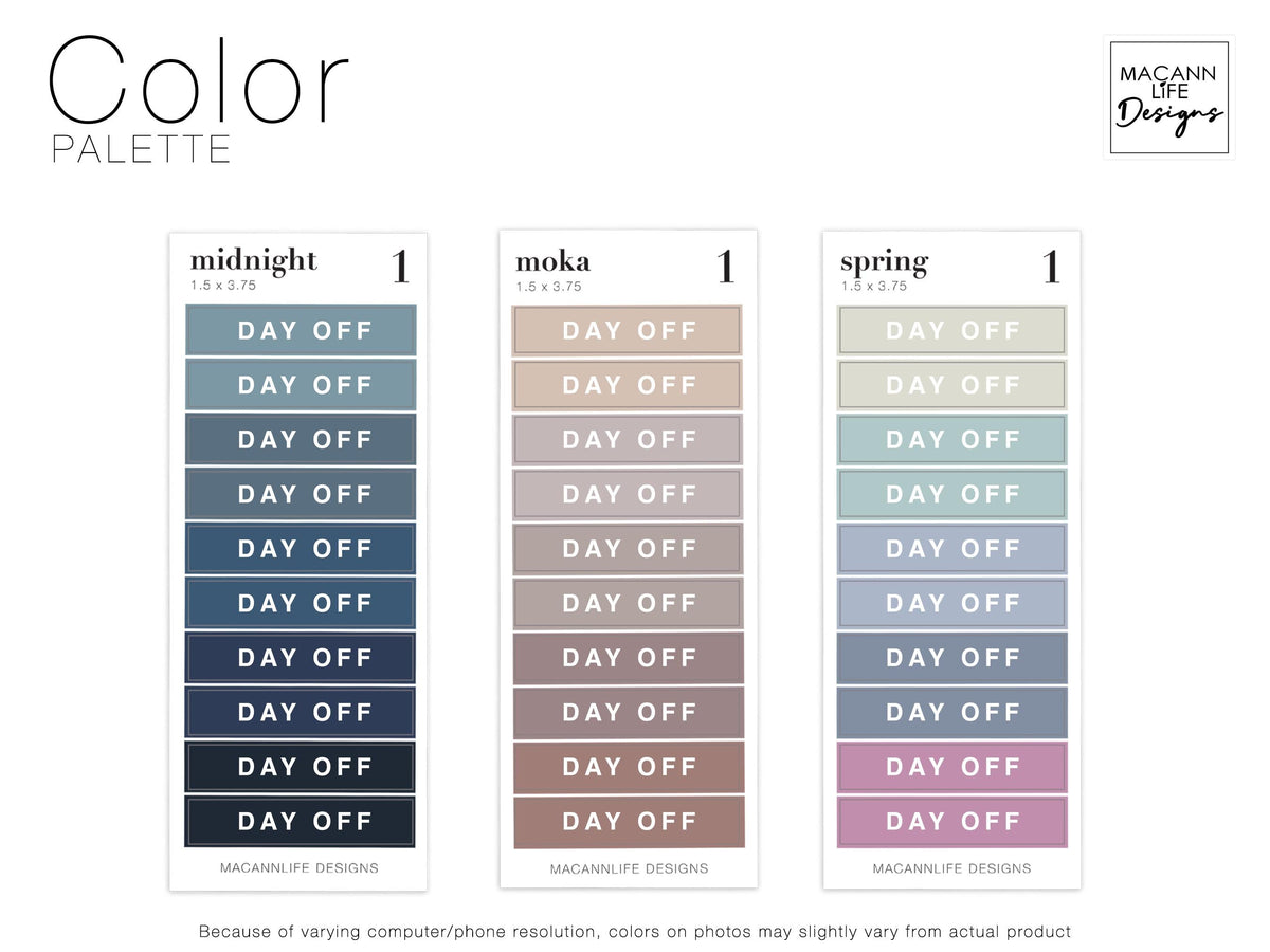 Day Off Planner Stickers • Minimalist Planning • Organizer • Transpare ...